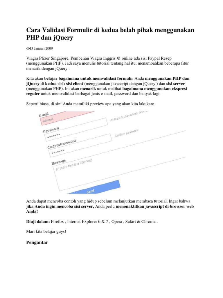 Cara Validasi Formulir Di Kedua Belah Pihak Menggunakan PHP Dan Jquery ...