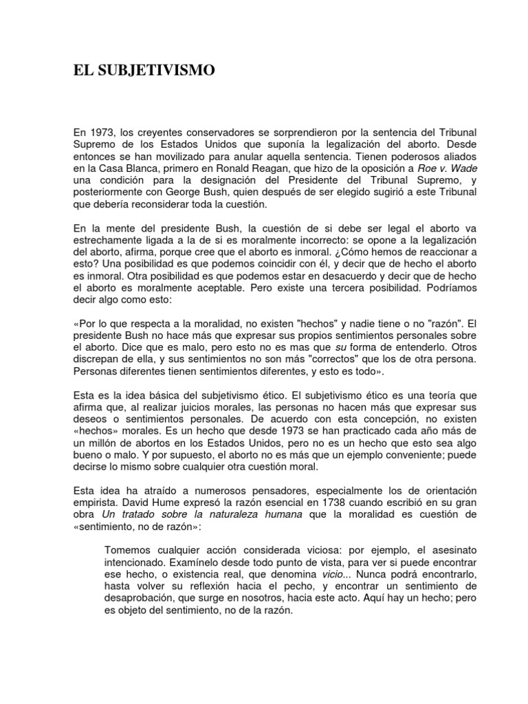 El Subjetivismo | Moralidad | Tolerancia