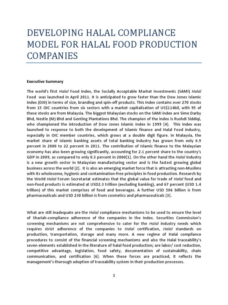 Developing Halal Compliance Model | PDF | Stock Market Index | Food Safety