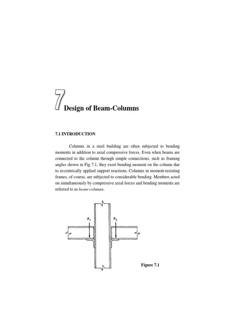 Design Of Beam Columns Pdf Bending Mechanics