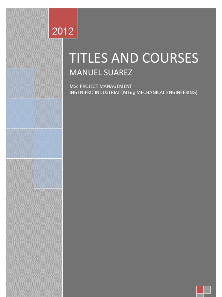 Titles and Courses | PDF | Engineering | Master Of Science