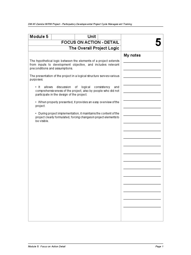 Module 5 - Focus On Action | PDF | Project Management | Sustainability
