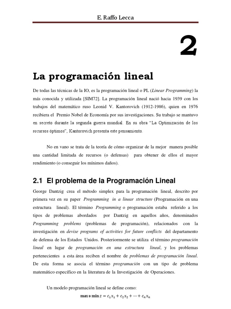 Introducción a la Programación Lineal | PDF | Programación lineal ...