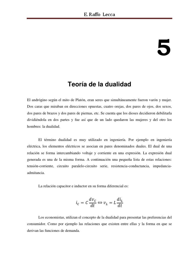 Teoría de La Dualidad | PDF | Economía matemática | Optimización Matemática