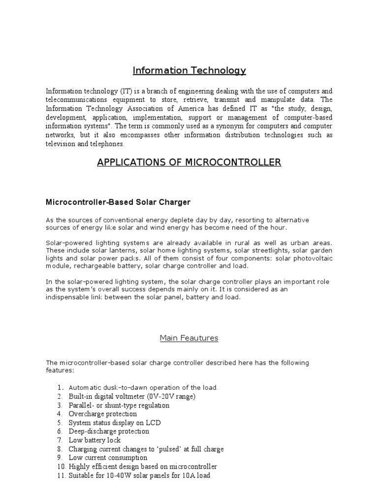 Applications of Microcontroller | PDF | Analog To Digital Converter ...