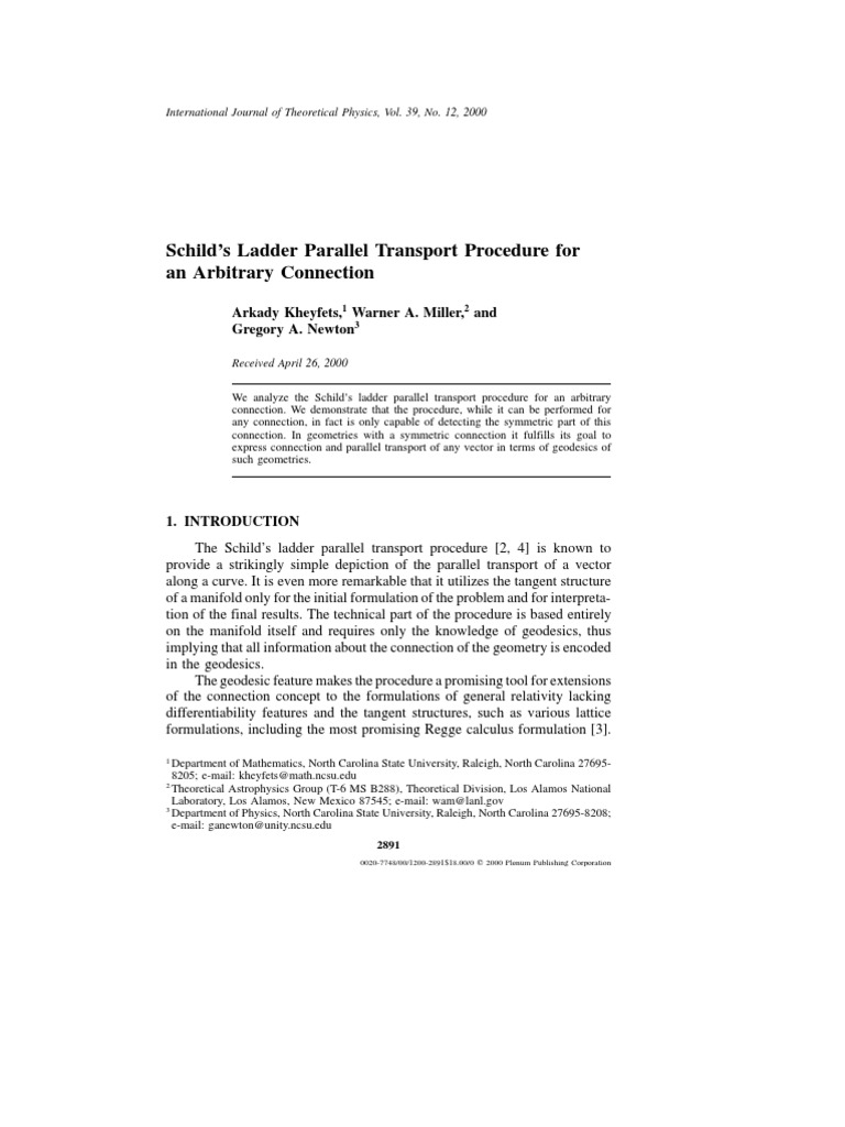 Analyzing Schild's Ladder Procedure | PDF | Vector Space | Topology