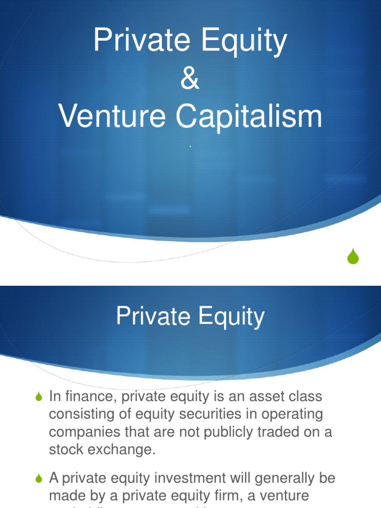 Private Equity & Venture Capitalism | PDF