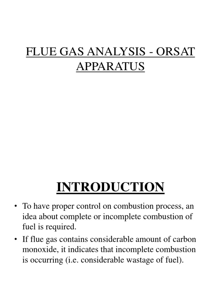 ORSAT APPARATUS | Energy Technology | Chemical Substances