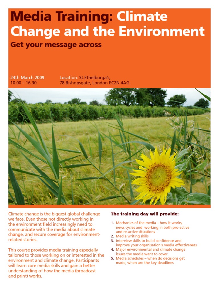 Media Training for Climate Communicators | PDF | Mass Media | Climate ...