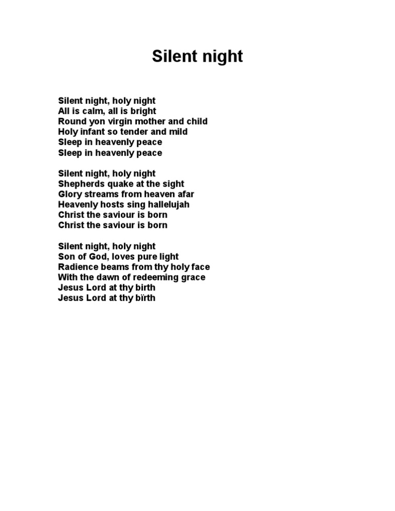 Silent Night Lyrics and Meaning | PDF