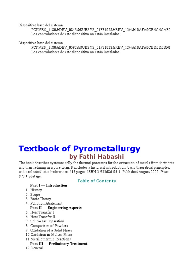 Overview of Fathi Habashi's Works | PDF | Metallurgy | Physical Sciences