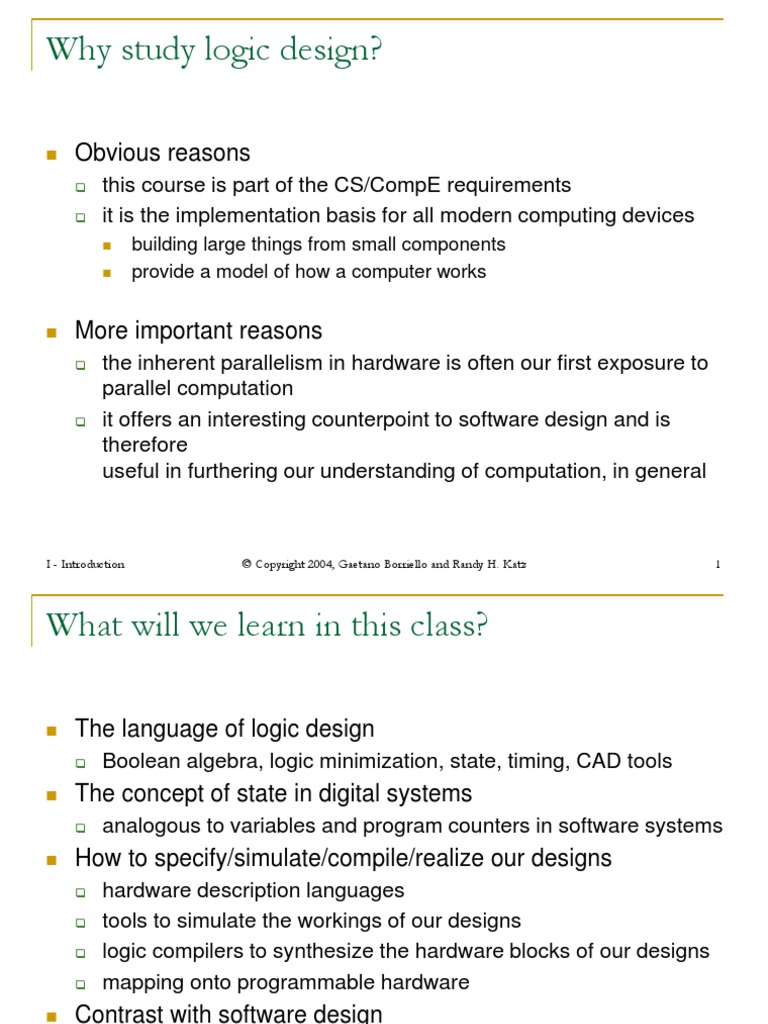 Why Study Logic Design?: Obvious Reasons | PDF | Digital Electronics ...