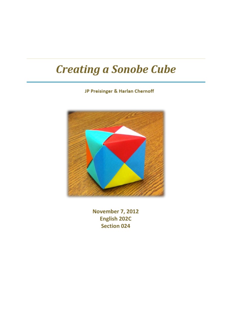 Sonobe Cube Creation Guide | PDF | Origami | Teaching Mathematics