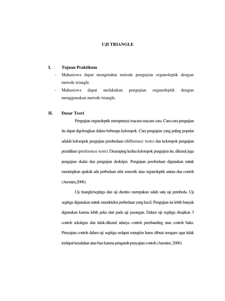Laporan Uji Triangle | PDF | Sains & Matematika