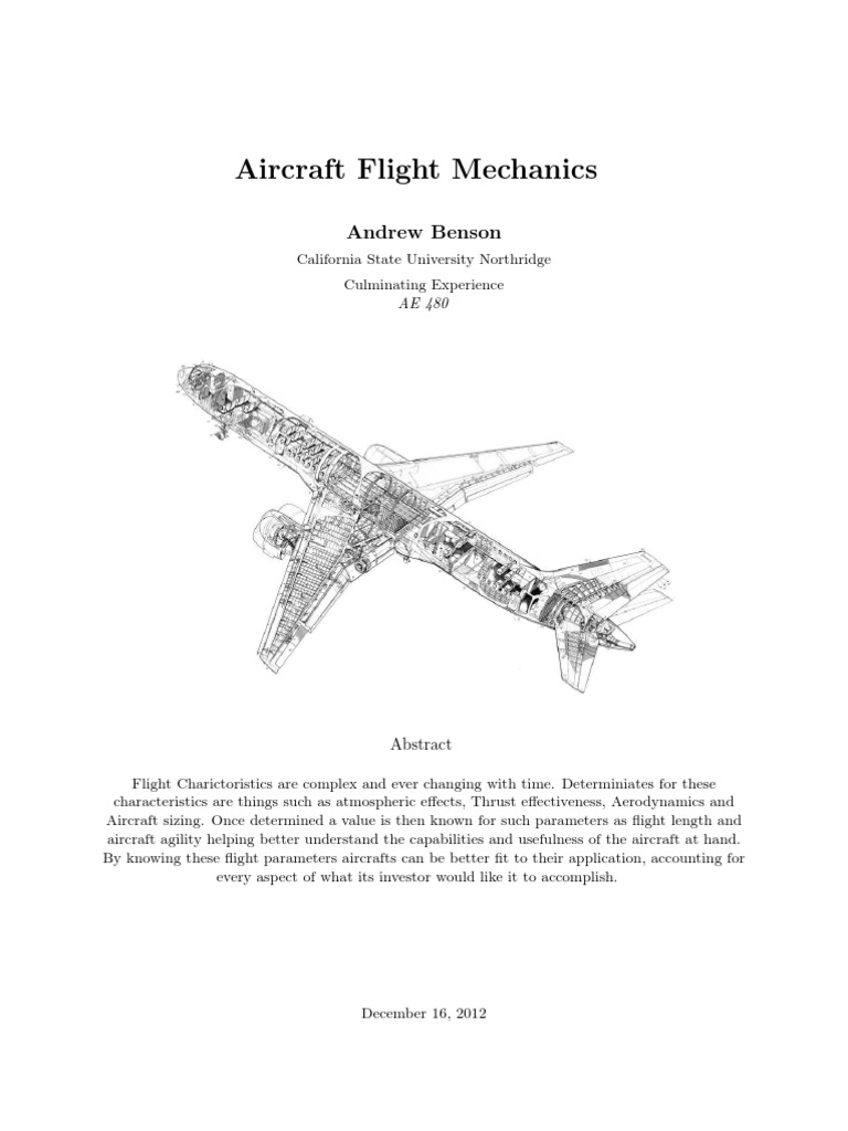Aircraft Flight Mechanics: Andrew Benson | PDF | Airspeed | Lift (Force)