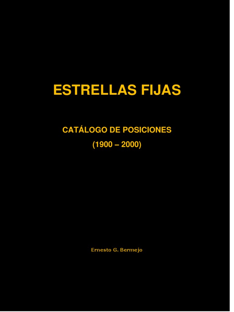 Catálogo de Posiciones de Estrellas Fijas (1900 - 2000) | PDF ...