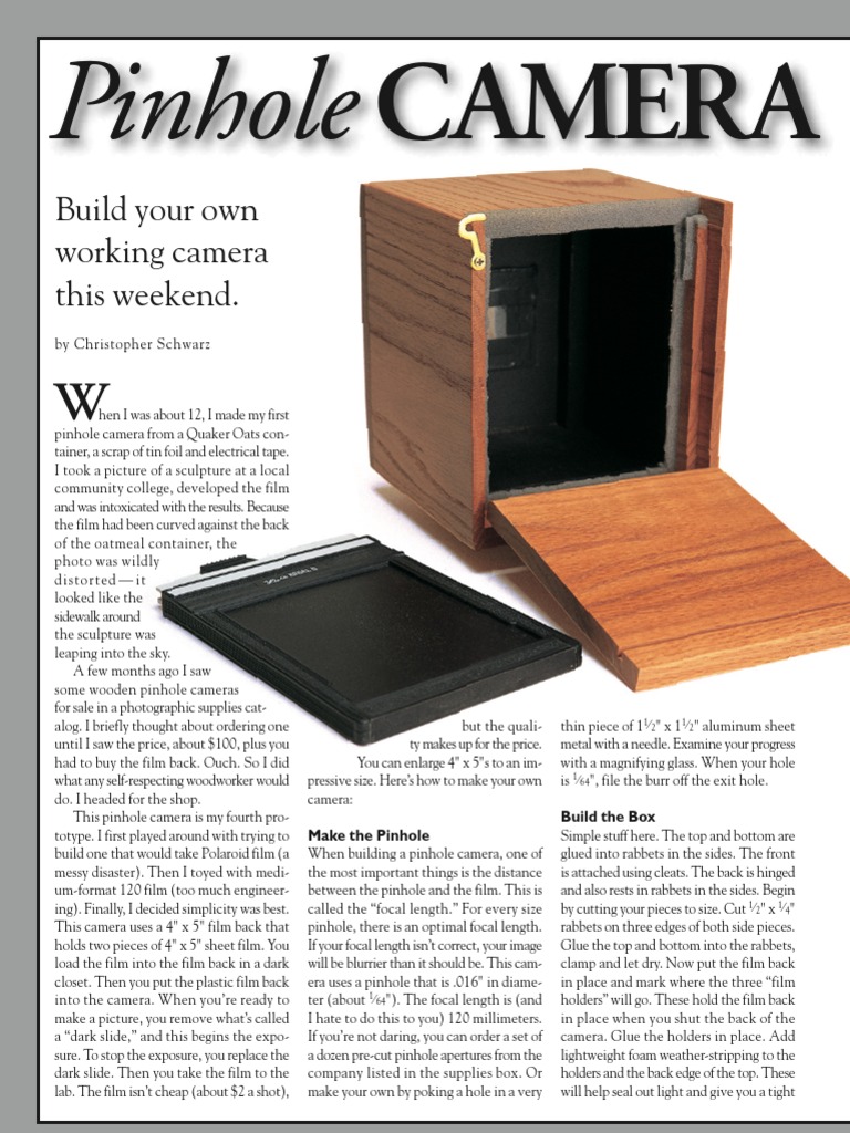 Pinhole Camera Obscura | PDF | Art | Technology & Engineering