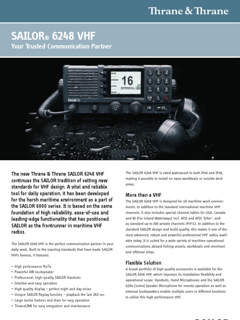 Sailor 6248 VHF | PDF | Loudspeaker | Broadcasting