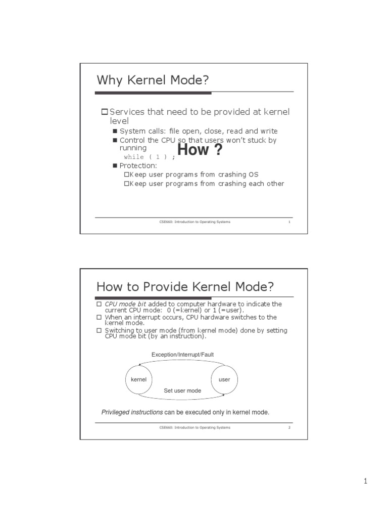 Why Kernel Mode Is Needed | PDF | Process (Computing) | Instruction Set