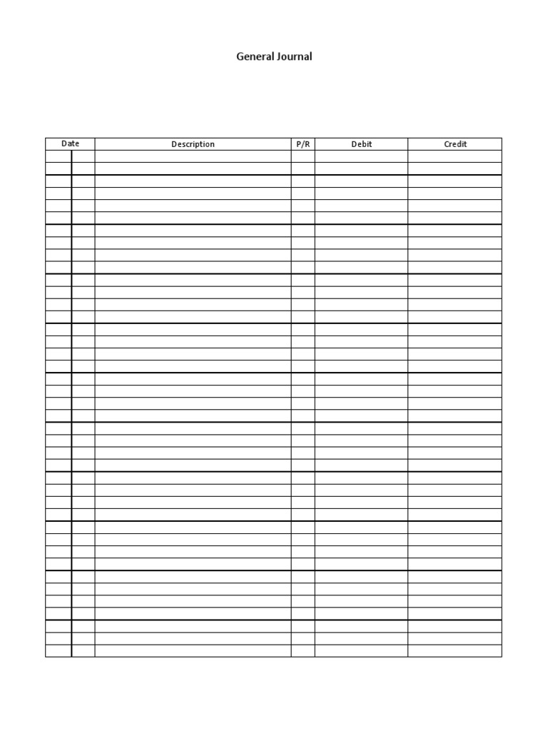 General Journal: Description P/R Debit Credit Date | PDF | Finance ...