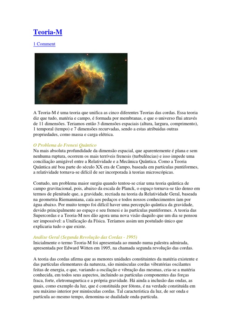 Teoria M | Download grátis PDF | Teorias científicas | Física