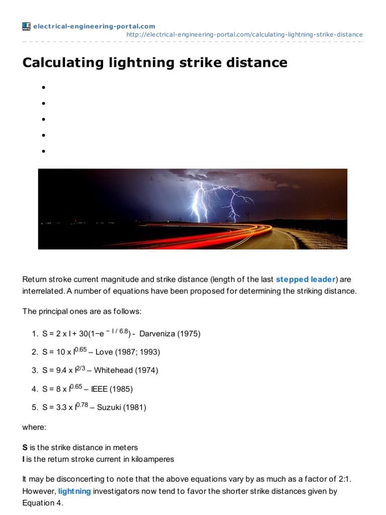 Electrical Engineering Portal - Com Calculating Lightning Strike ...