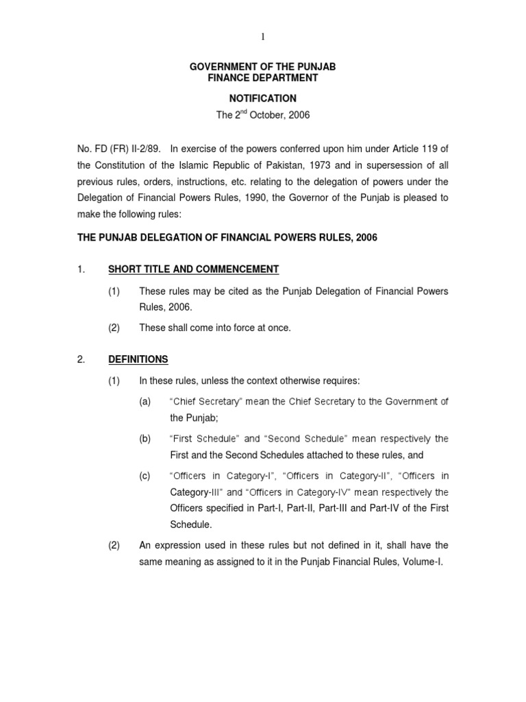 Punjab Delegation of Financial Rules Updated 2012 | PDF | Property Tax ... Punjab Delegation of Financial Rules Updated 2012 | PDF | Property Tax ...