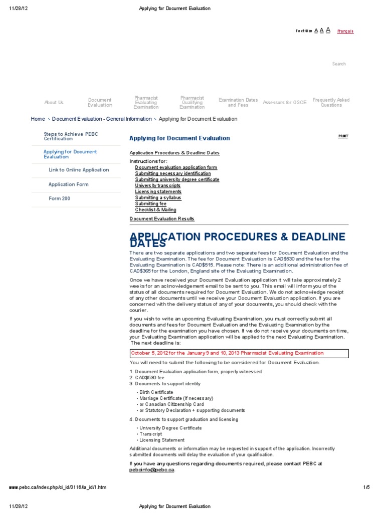 PEBC - Credentials Evaluation Procedure | PDF | Notary Public ...