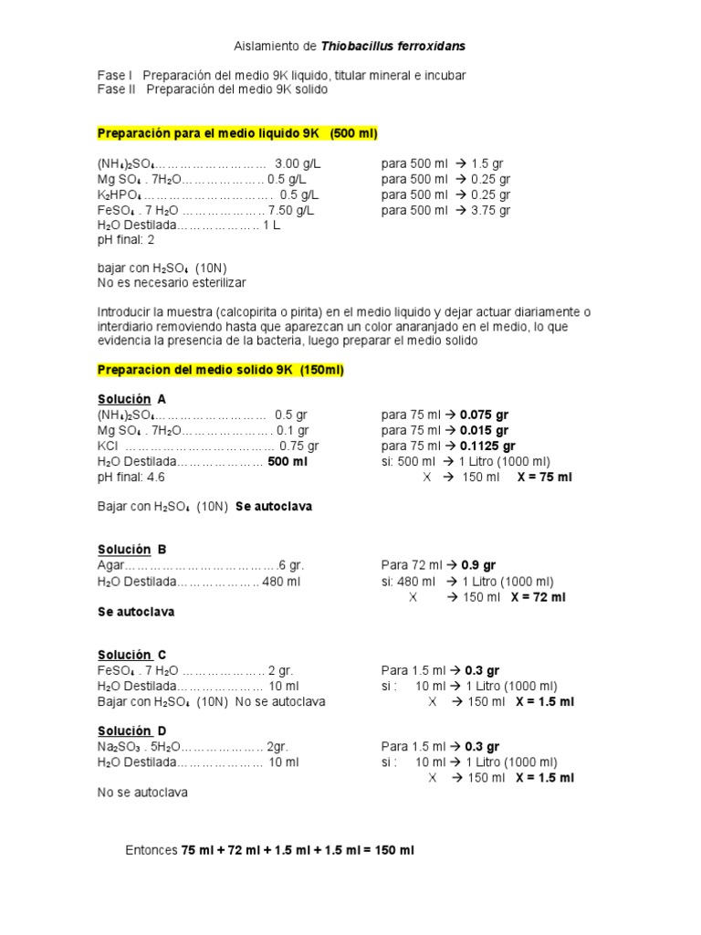 Aislamiento De Thiobacillus Pdf