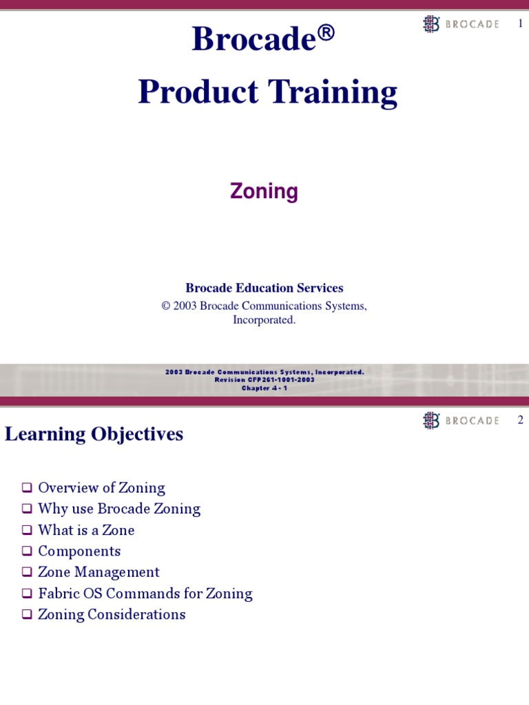 Brocade Product Training: Zoning | PDF | Computing | Computer Engineering