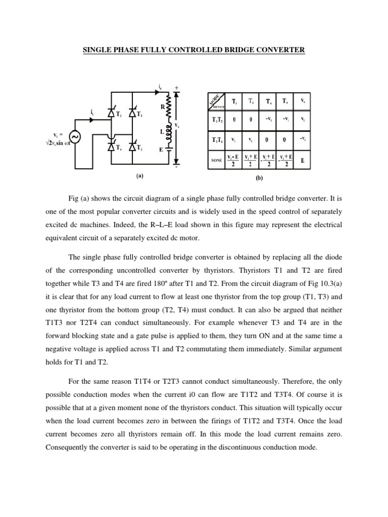 Single Phase Fully Controlled Bridge Converter | PDF | Direct Current ...