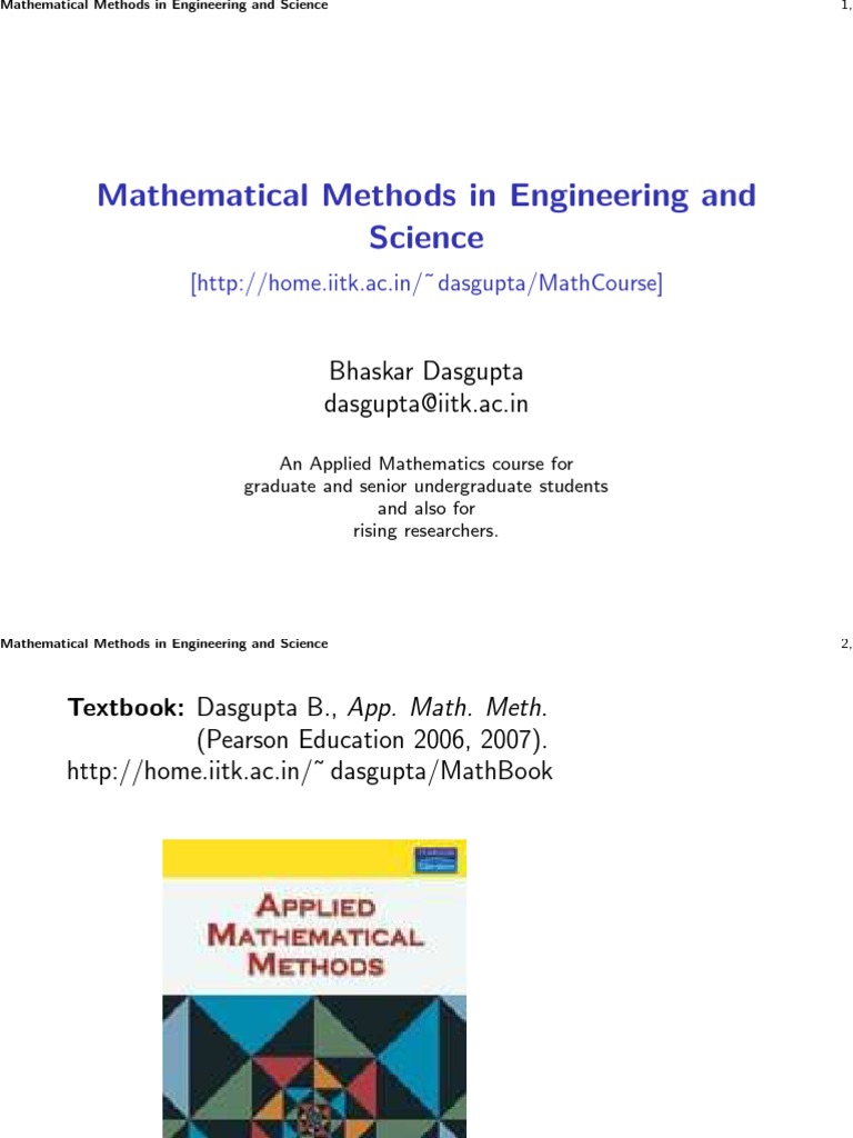 Mathematical Methods in Engineering and Science | PDF | System Of ...