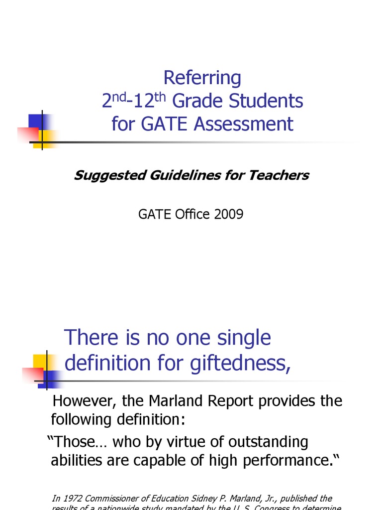 Referring 2 - 12 Grade Students For GATE Assessment: Suggested ...