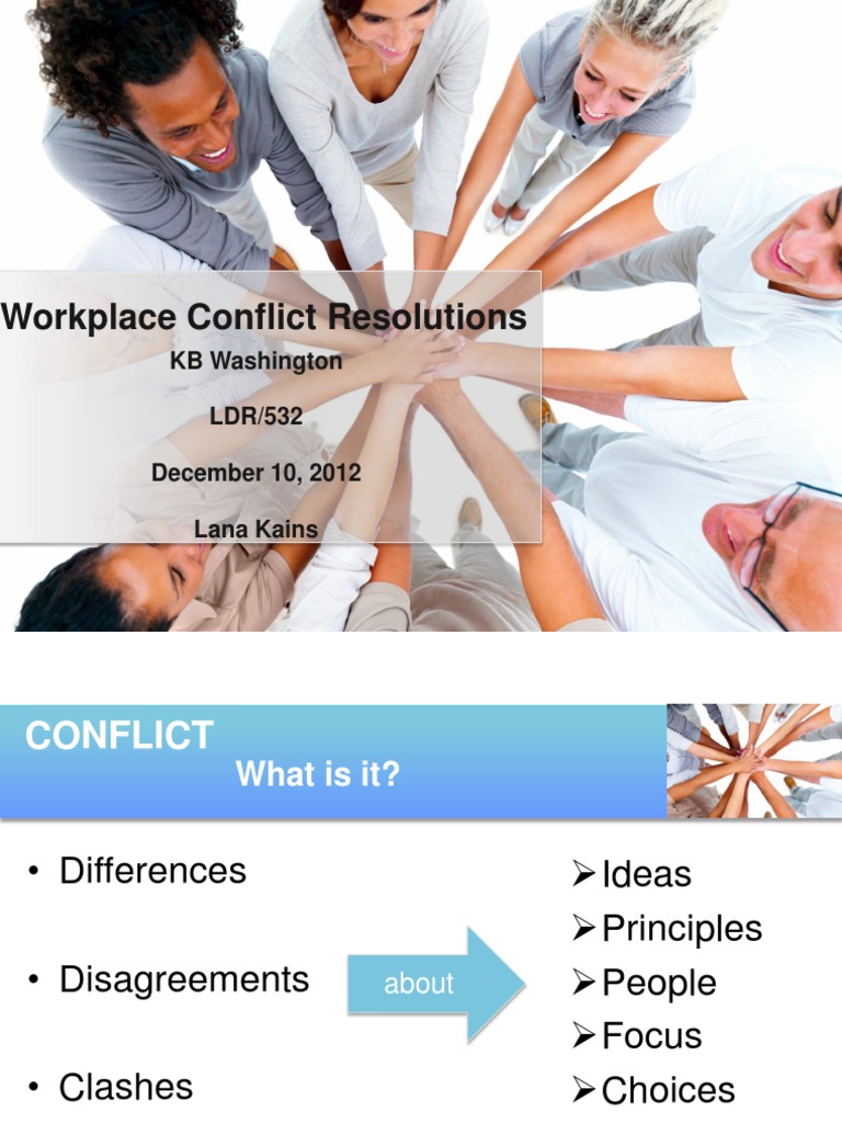 Conflict Resolution in The Workplace | PDF | Goal | Leadership