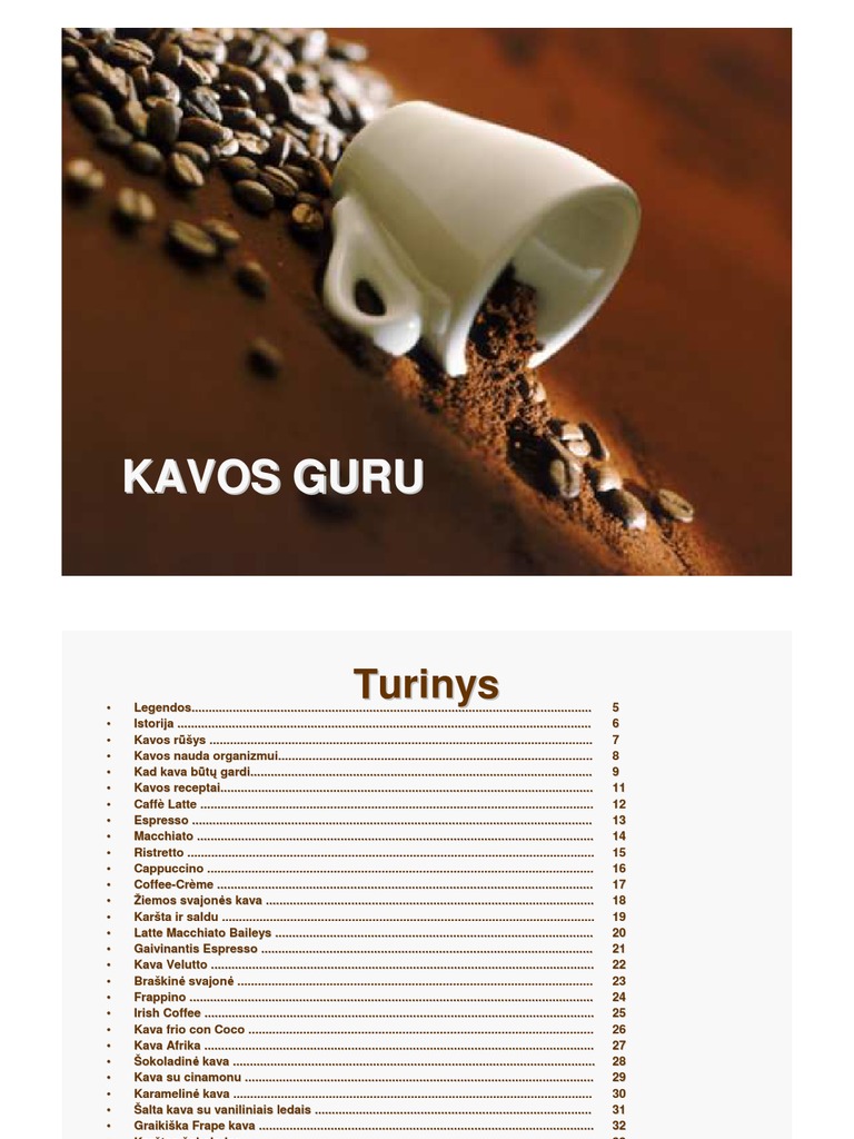 Kavos Receptu Knyga | PDF
