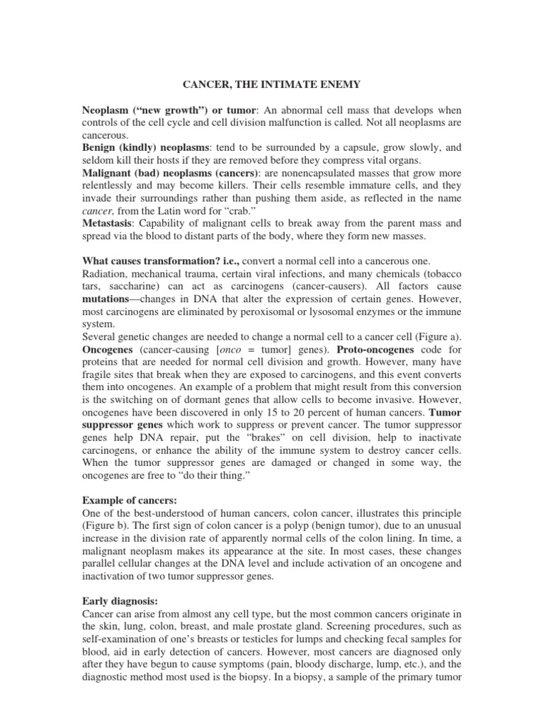 Cancer: Understanding Its Intimate Enemy | PDF | Neoplasms | Cancer
