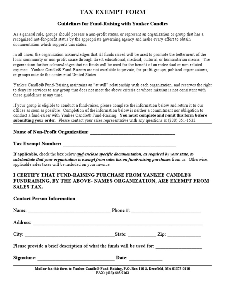 Tax Exempt Form | PDF | Fundraising | Nonprofit Organization