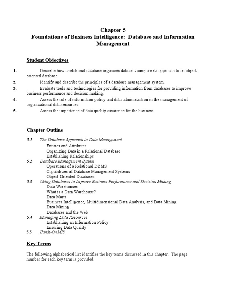 Mis Chapt5 | PDF | Databases | Relational Database