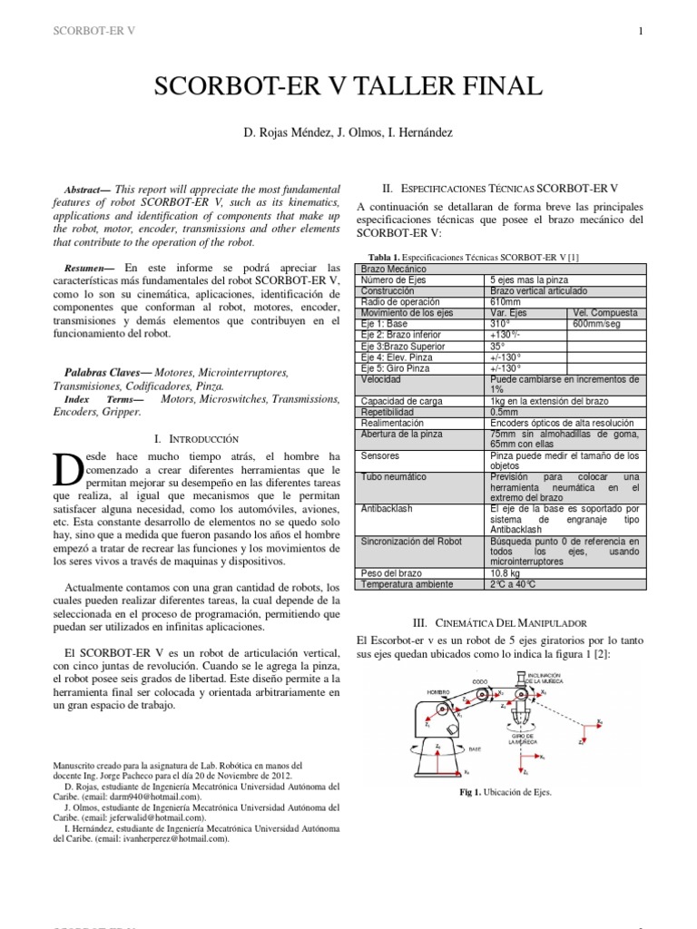 Scorbot-ER V | PDF | Eje | Engranaje