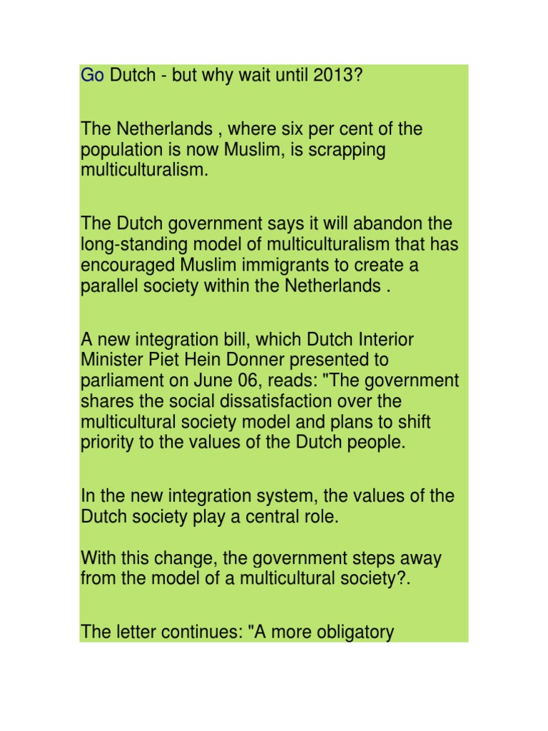 Go Dutch! | PDF | Netherlands | Multiculturalism
