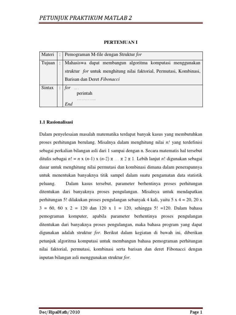 Modul Praktikum Matlab 2 | PDF