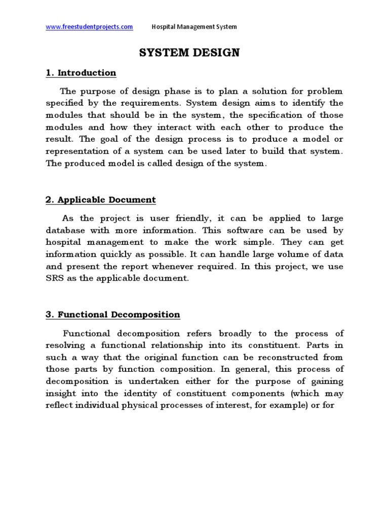 Hospital Management System System Design | PDF | Patient | System