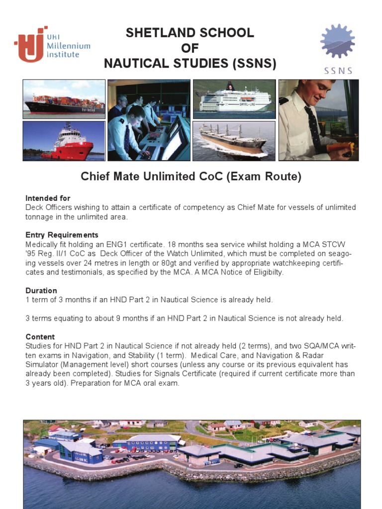 Chief Mate Unlimited CoC Course Details | PDF | Navigation | Sailor