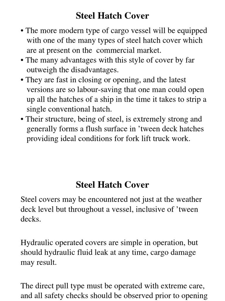 Reducing Leakages from Steel Hatch Covers Through Proper Design ...