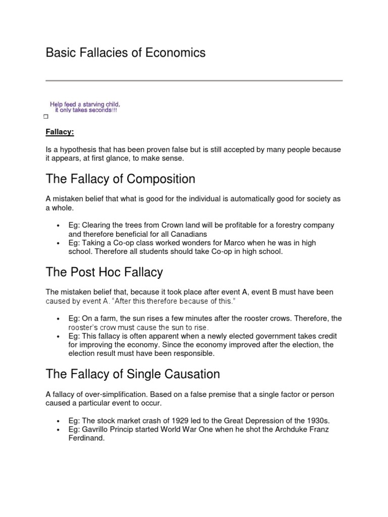 Basic Falacies of Economics | PDF | Externality | Market Failure