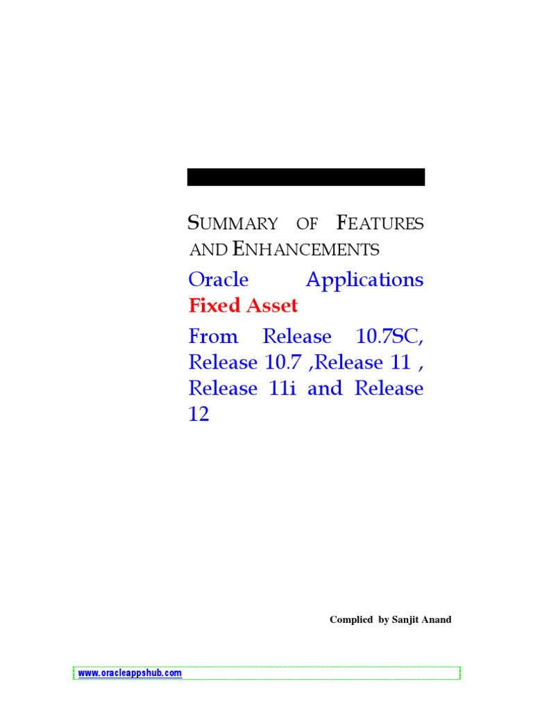 Oracle Fixed Assets Pdf Debits And Credits Depreciation