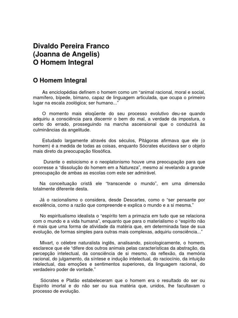 O Homem Integral (Joanna de Angelis) | PDF