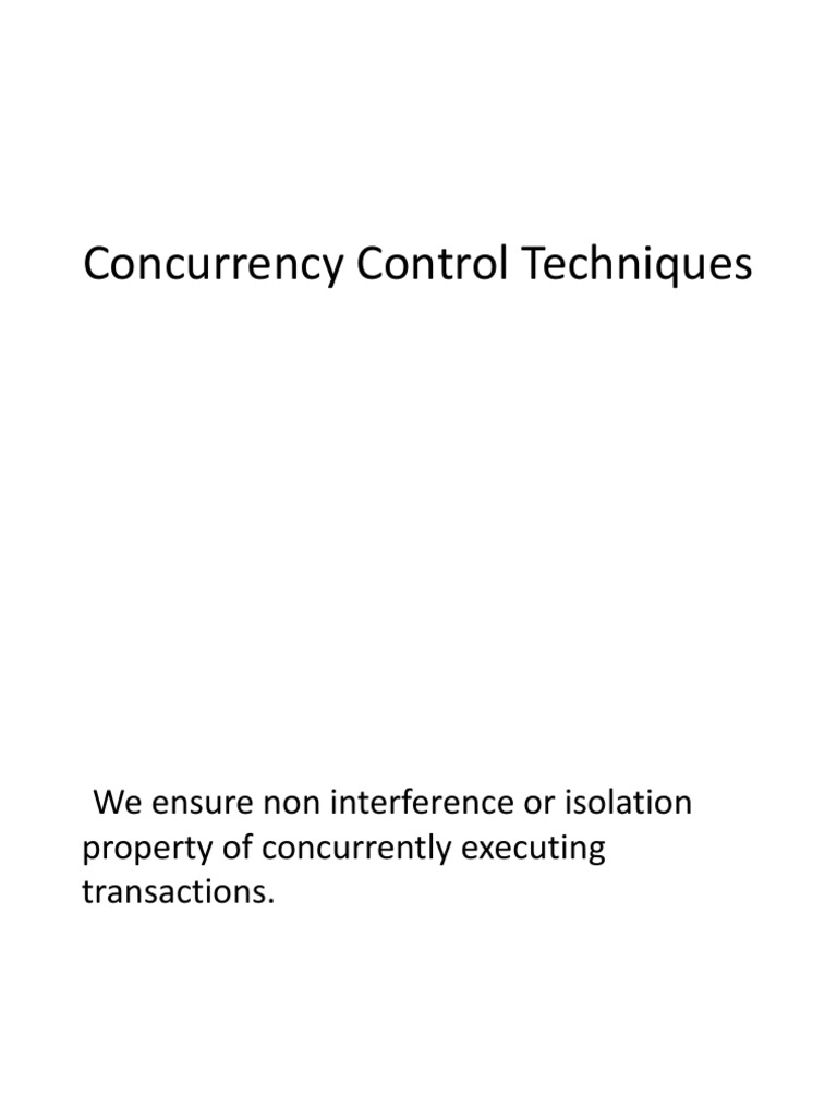 Concurrency Control Techniques Pdf Database Transaction Concurrency Computer Science