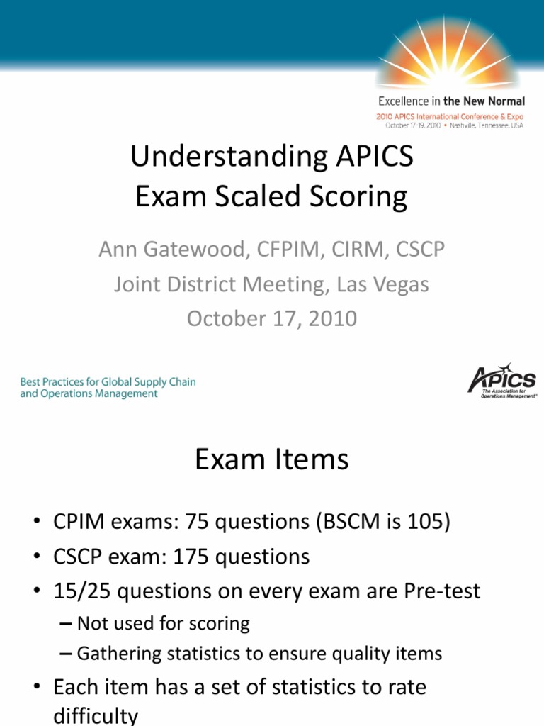 APICS Scoring | PDF | Test (Assessment) | Educational Assessment And ...