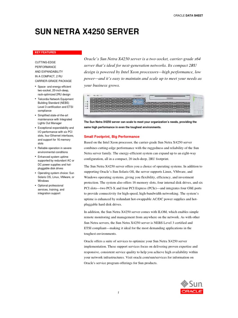 Sun Netra X4250_Specs.pdf | Server (Computing) | Advanced Micro Devices
